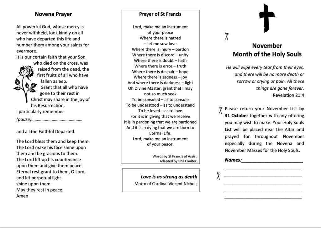 November - Month of the Holy Souls - St Alban & St Stephen Catholic Church